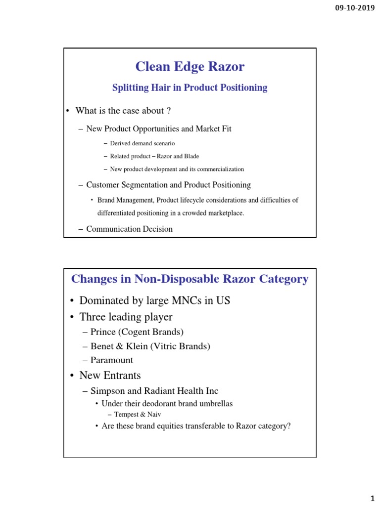Clean Edge Razor-Case PPT-SHARED | PDF | Brand | Microeconomics