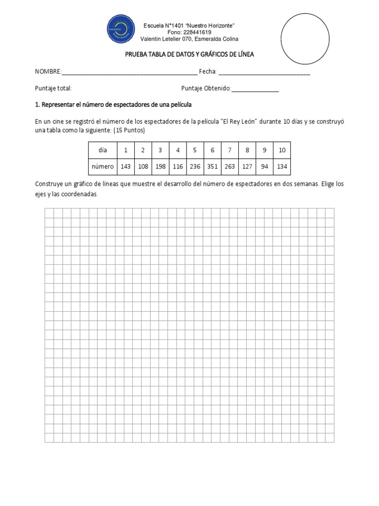 Ejercicios de Gráficos de Líneas para Primaria | PDF | Naturaleza | Ocio