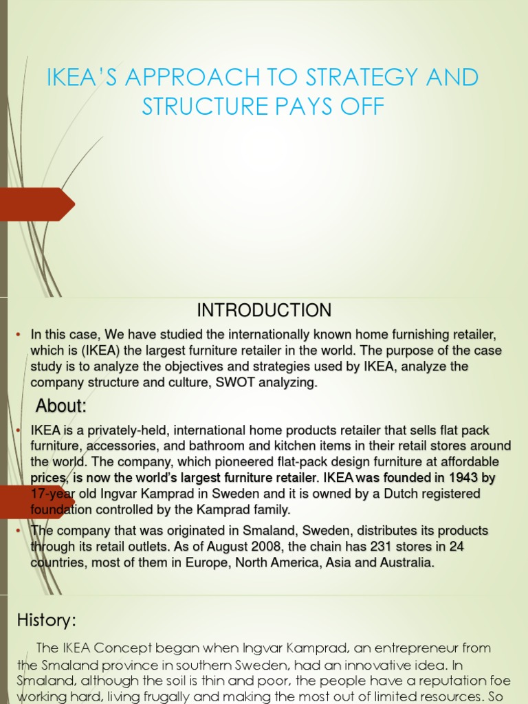 IKEA's Approach To Strategy and Structure Pays Off | PDF | Retail ...