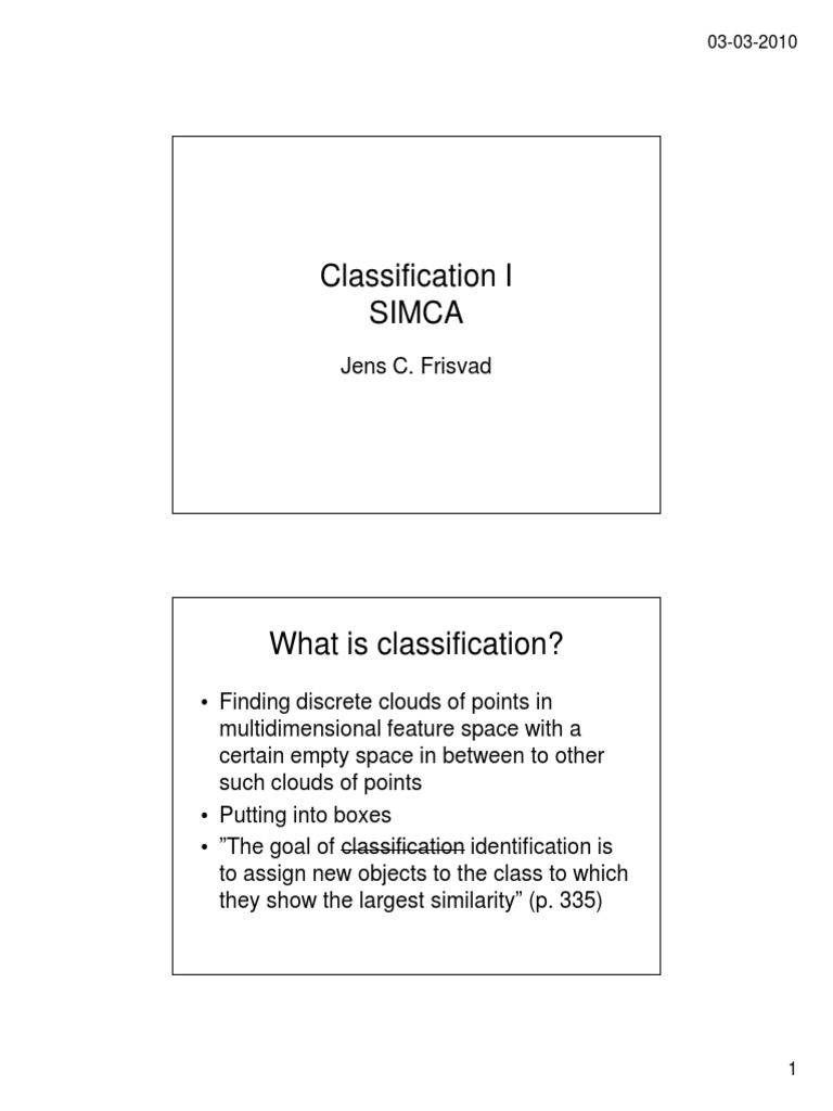 Lecture of Simca and Classification | PDF | Principal Component ...