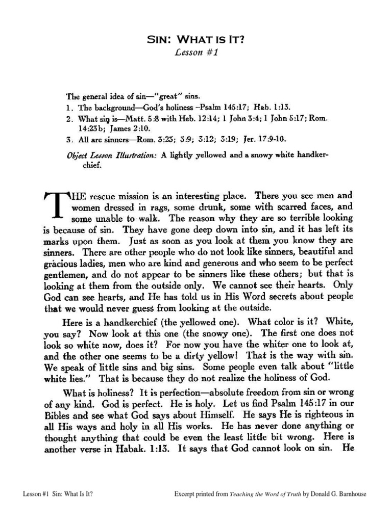 Lessons 1-5 (Sin) | PDF | Epistle To The Romans | Eternal Life ...