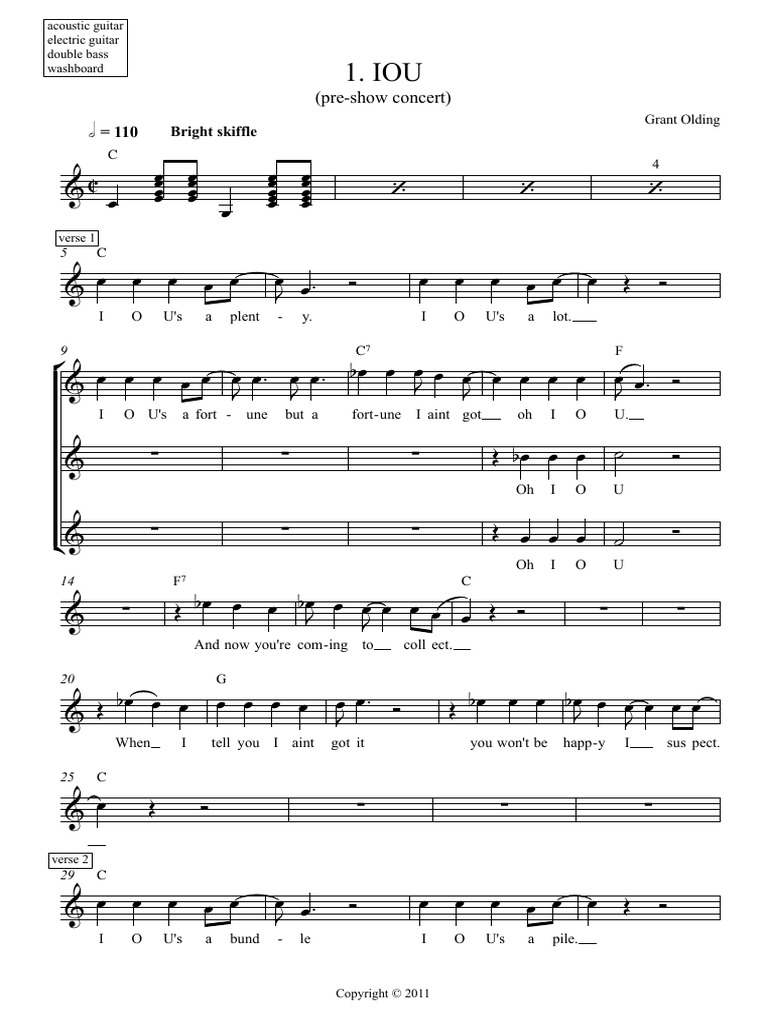 IOU - Full Score | PDF | Music Theory | Music Industry