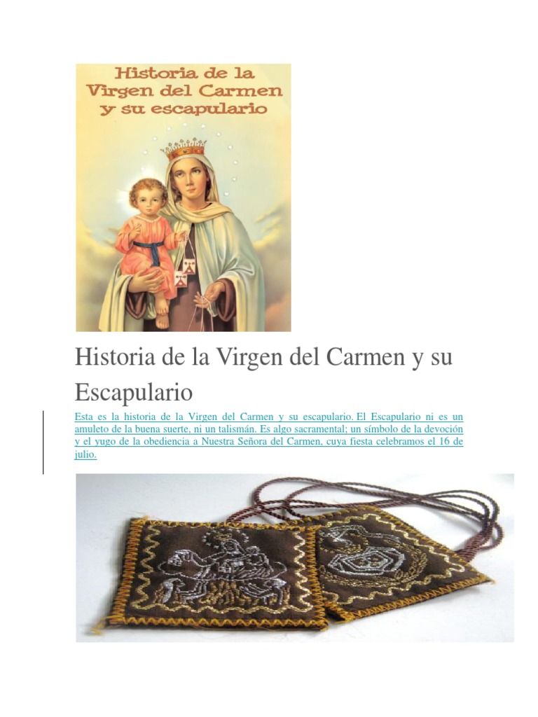 Historia de La Virgen Del Carmen y Su Escapulario | PDF