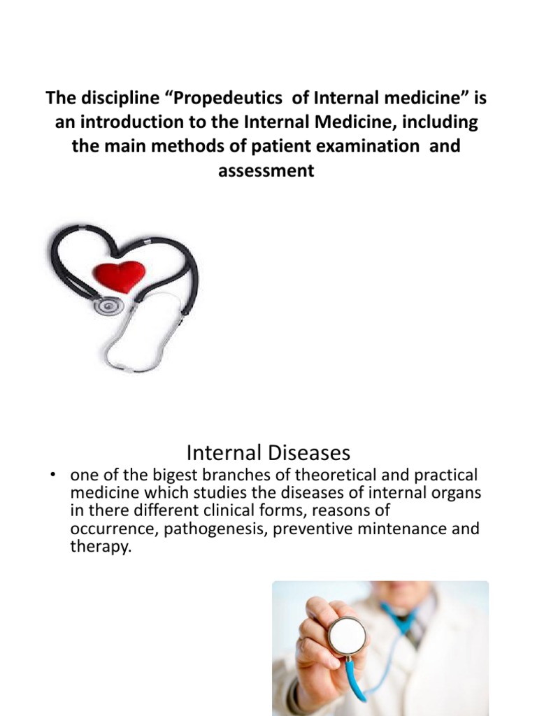 01 - The Subject "Internal Medicine Propedeutics" | PDF | Medical ...