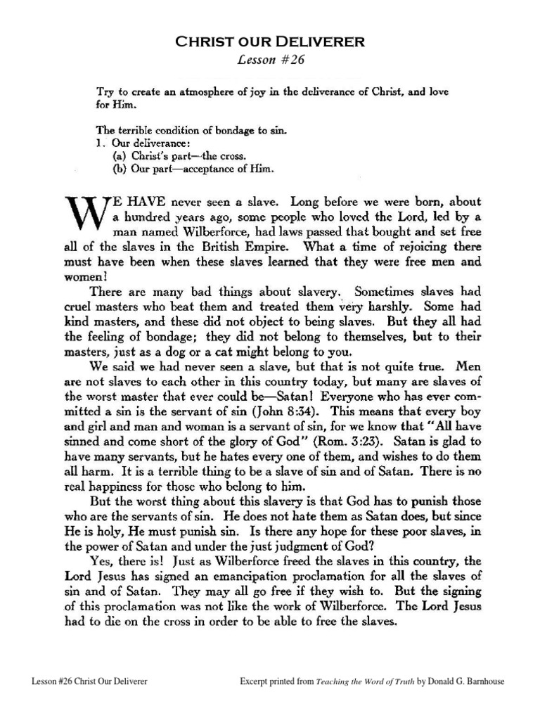 Lessons 26-30 (Christ Our Deliverer) | PDF | Eternal Life (Christianity ...