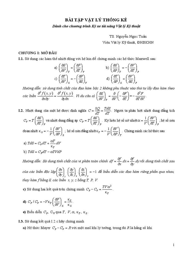 Bai Tap Vat Ly Thong Ke 2019 | PDF