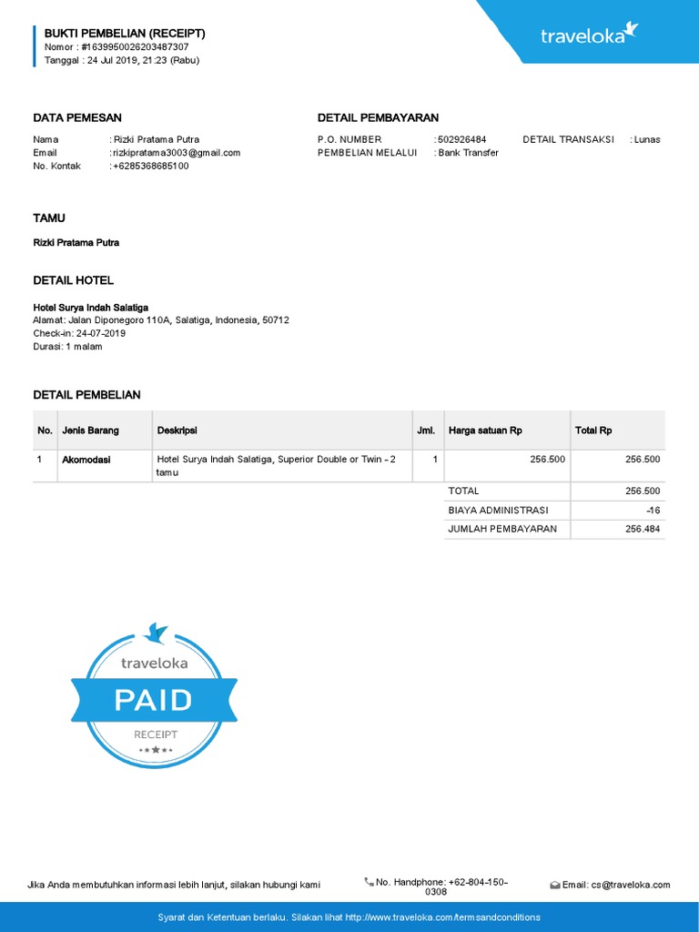 Contoh Form Klaim Hotel | PDF