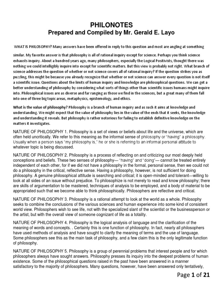 Philo Notes | PDF | Epistemology | Ancient Greek Philosophy