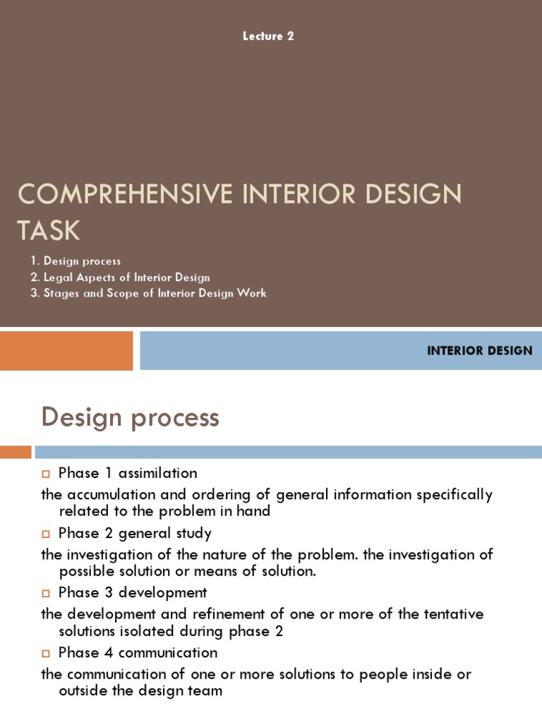 Comprehensive Interior Design Task | PDF | Fee | Design