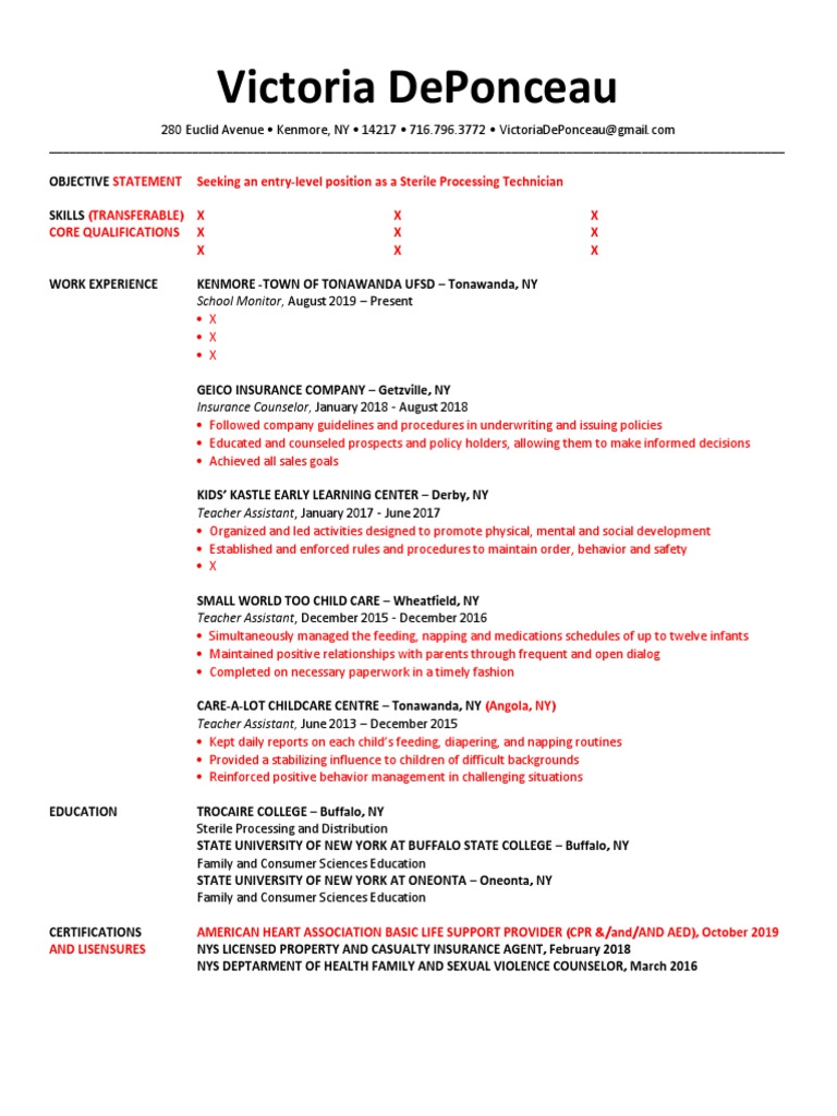 Victoria DePonceau SPD Resume | PDF | Child Care | Relationships