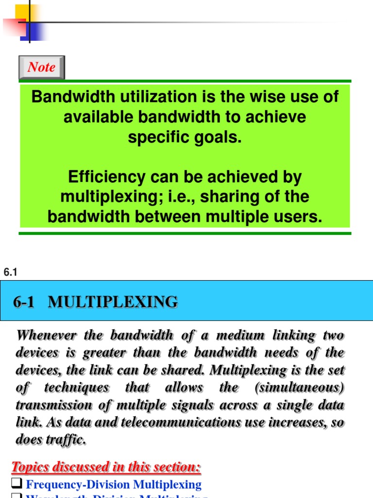 TDM FDM ch6 - 1 - v1 | PDF | Multiplexing | Telecommunications