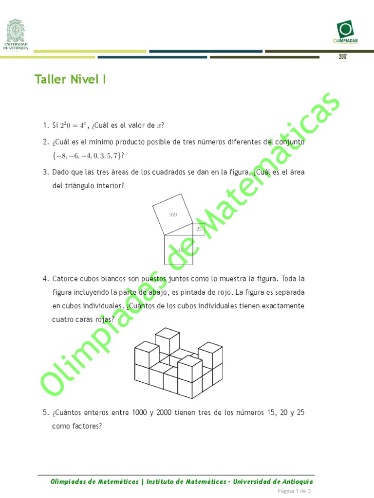 Olimpiadas 1 Pdf Enseñanza De Matemática