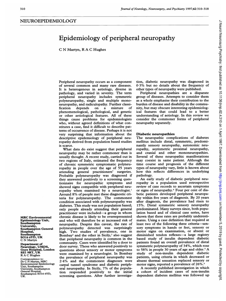 Examination of Peripheral Nerve Injuries | Download Free PDF ...