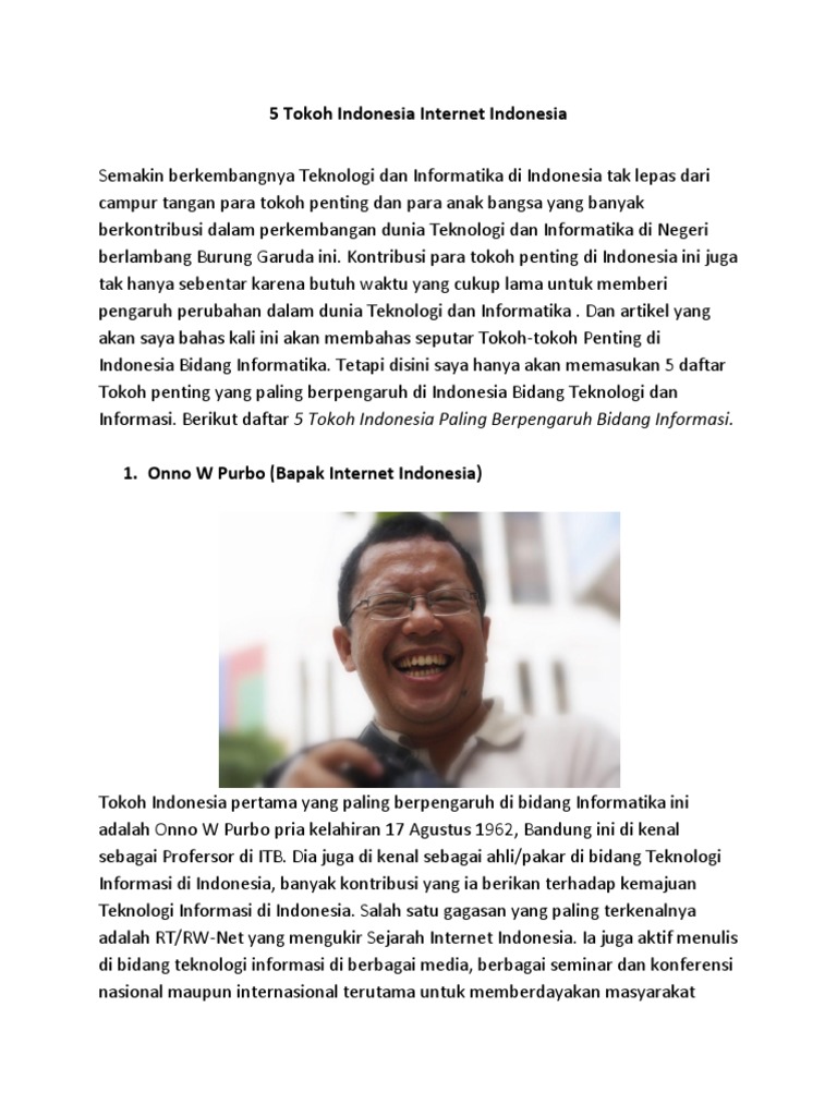 5 Tokoh Berpengaruh Internet Indonesia | PDF