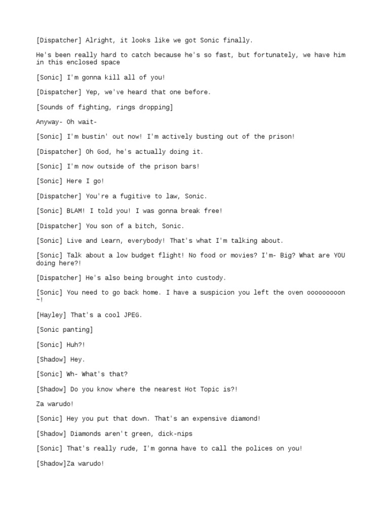 Sonic Adventure 2 Fandub Transcript | PDF | Leisure | Nature