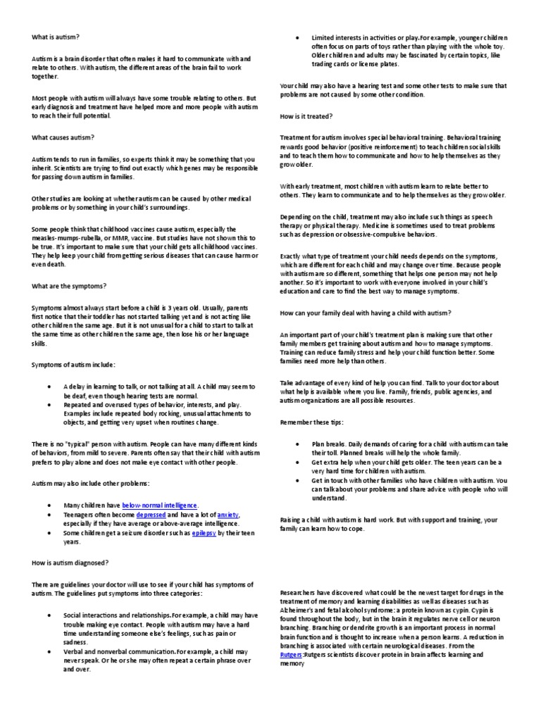 What Is Autism | PDF | Autism | Brain