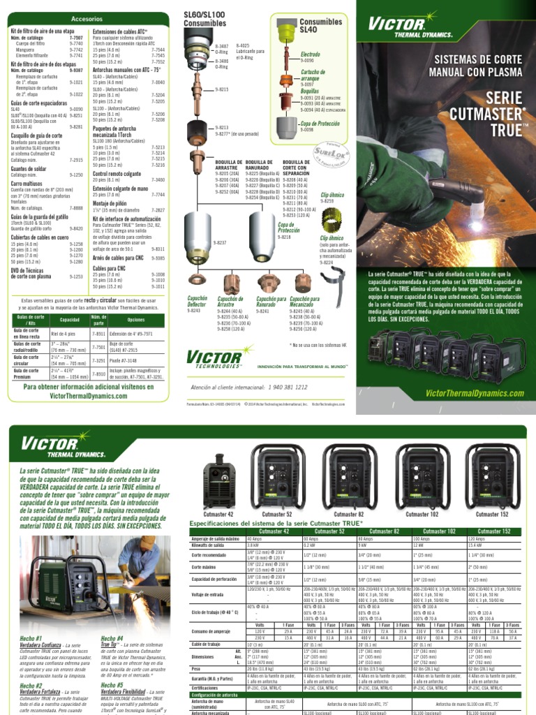Victor Thermal Dynamics Cutmaster Espanol | PDF | Unidades de medida ...