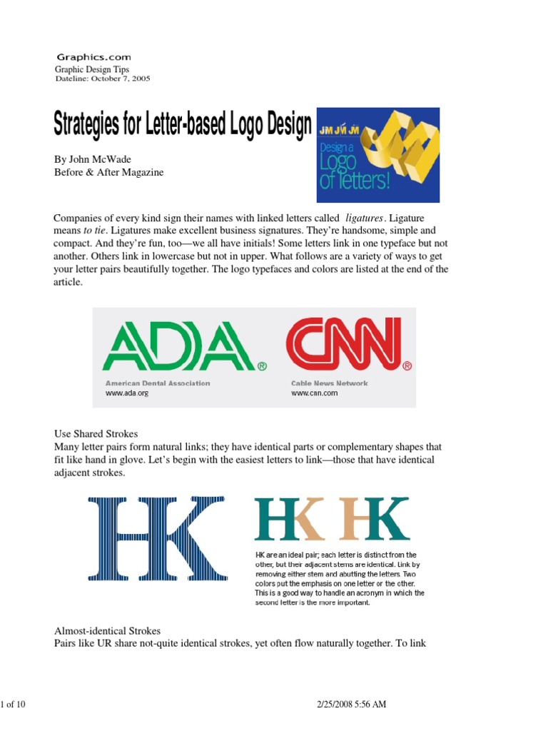 Strategies For Letter-Based Logo Design | PDF | Typefaces | Logos