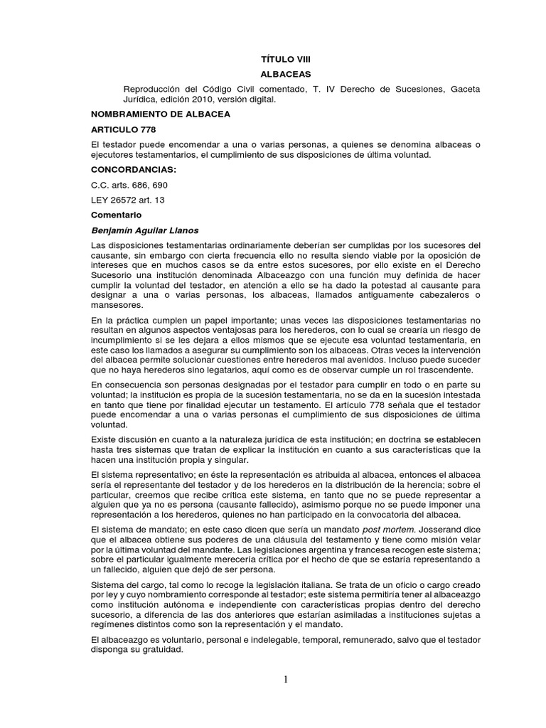 Nombramiento de Albacea en Sucesiones | PDF | Voluntad y testamento ...