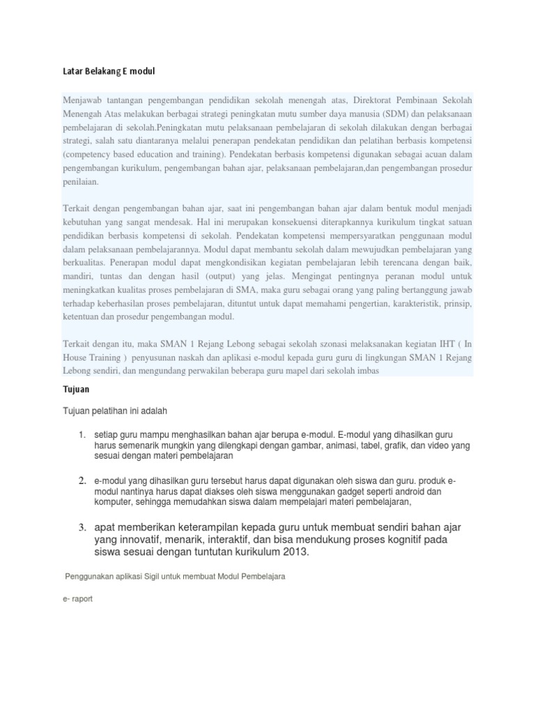 Latar Belakang E Modul | PDF | Bisnis