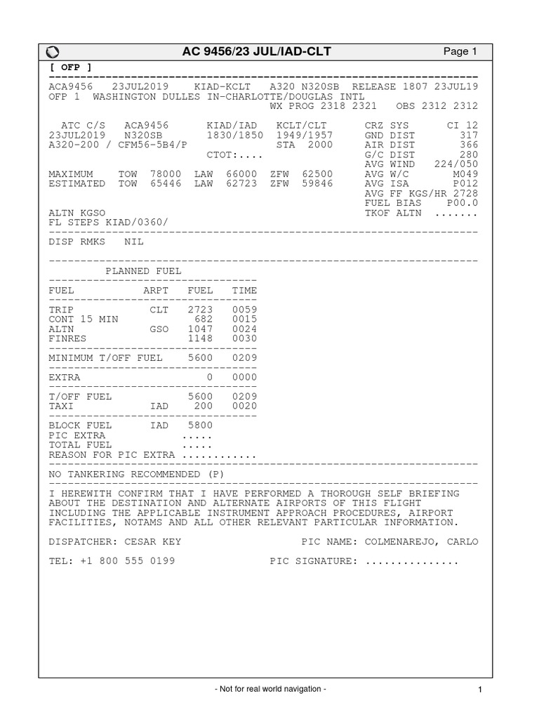 Flight Plan KIAD-KATL | PDF | Transponder (Aeronautics) | Air Traffic ...