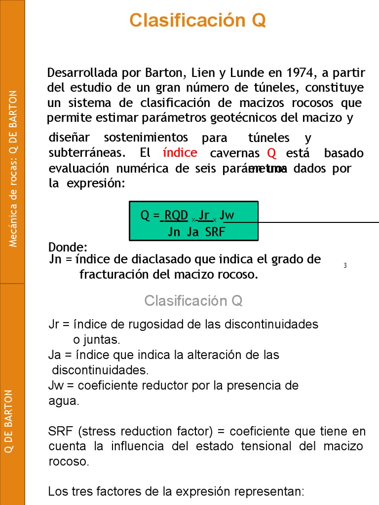 Clasificación Q de Barton en Mecánica de Rocas | PDF | Correlación y ...