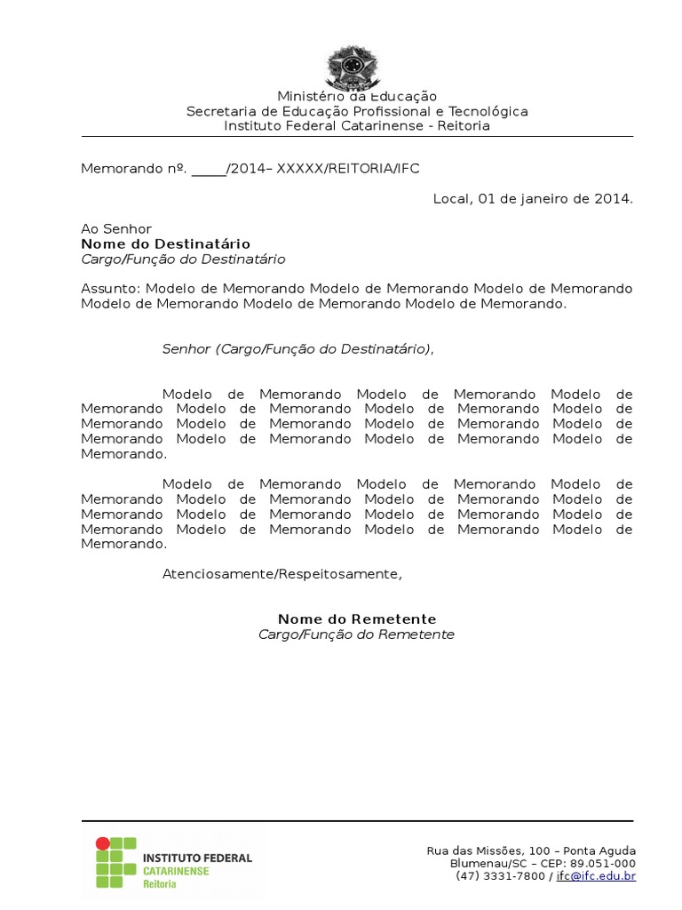 Modelo de memorando interno sobre modelos de memorandos | PDF
