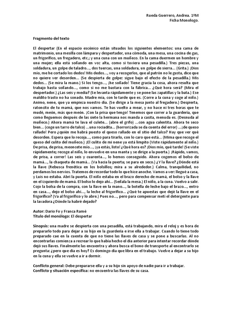 Ficha Monologo | PDF