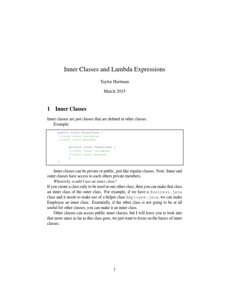 InnerClasses Lambdas | PDF | Anonymous Function | Class (Computer Programming)