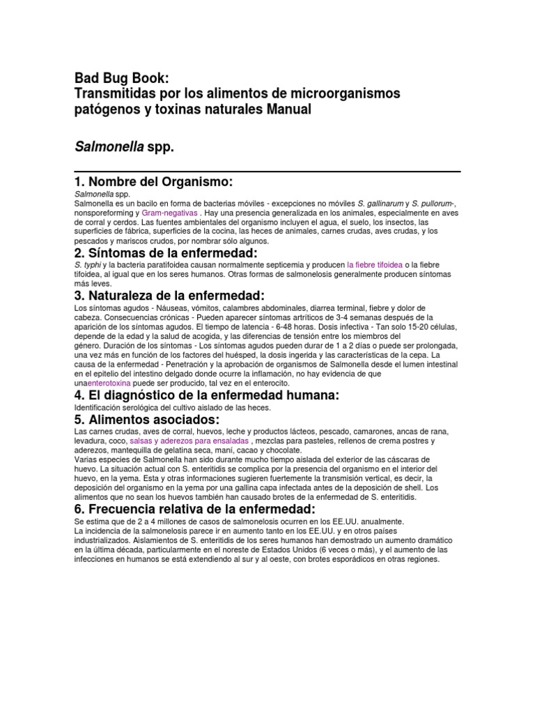 Bad-Bug-Book Español | PDF | Cólera | Diarrea