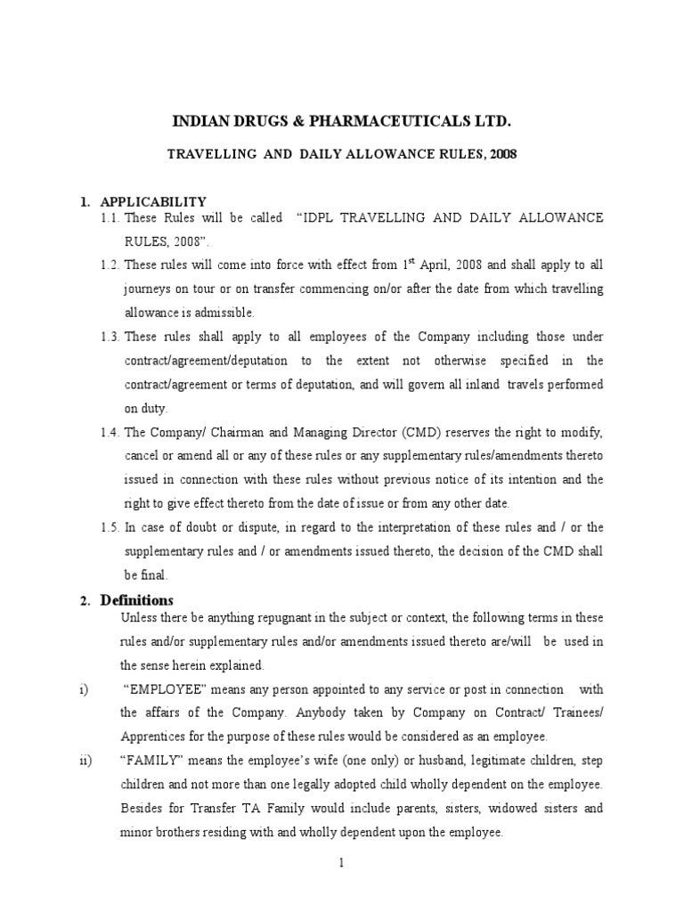 TA & DA Rules | PDF | Pension | Employment