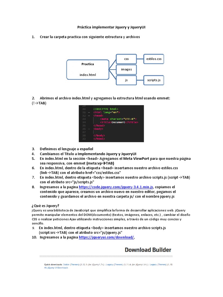 Práctica Implementar Jquery y Juqery Ui | PDF | Hojas de estilo en cascada | J Query