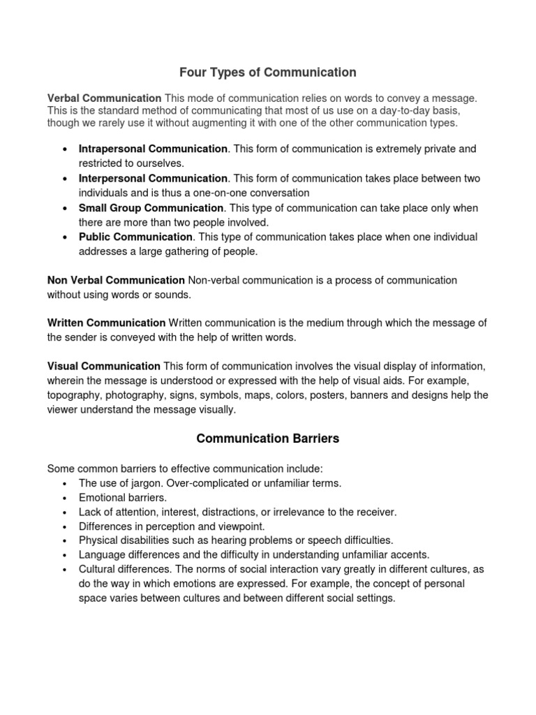 Four Types of Communication | PDF