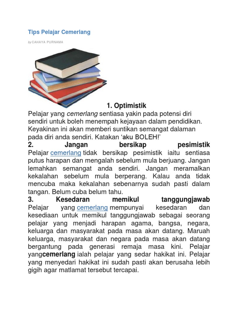 Tips Pelajar Cemerlang | PDF