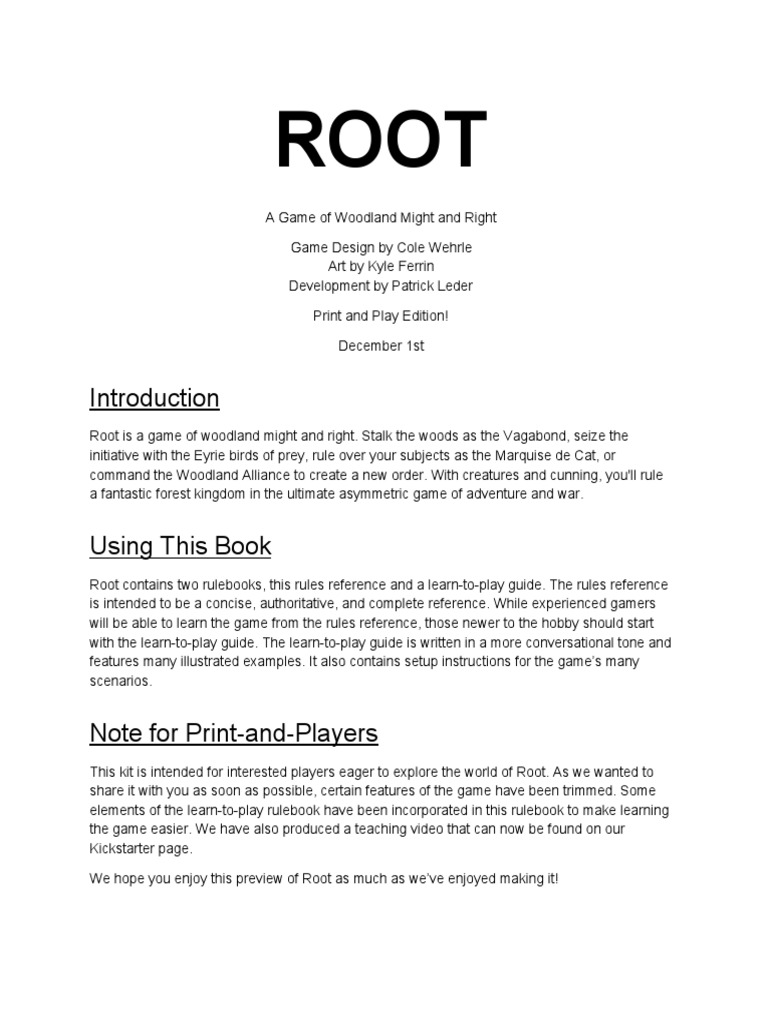 PNP Root Rules (Dec 1) | PDF | Gaming | Tabletop Games