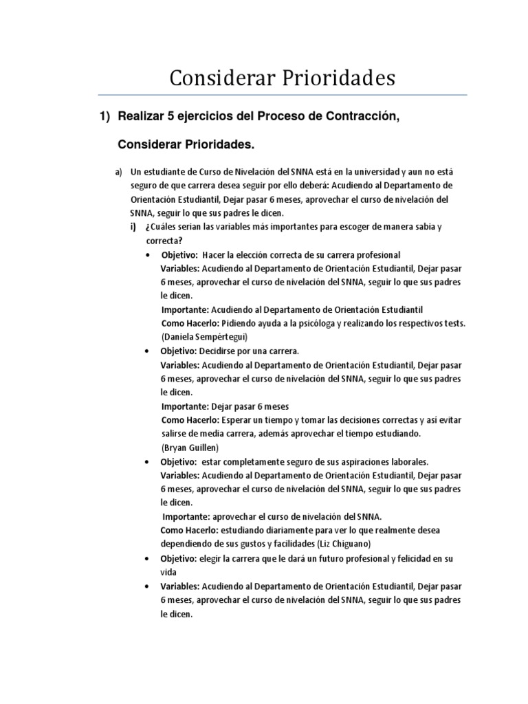 Considerar Prioridades | PDF | Sicología