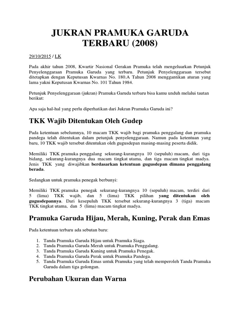 Jukran Pramuka Garuda Terbaru | PDF