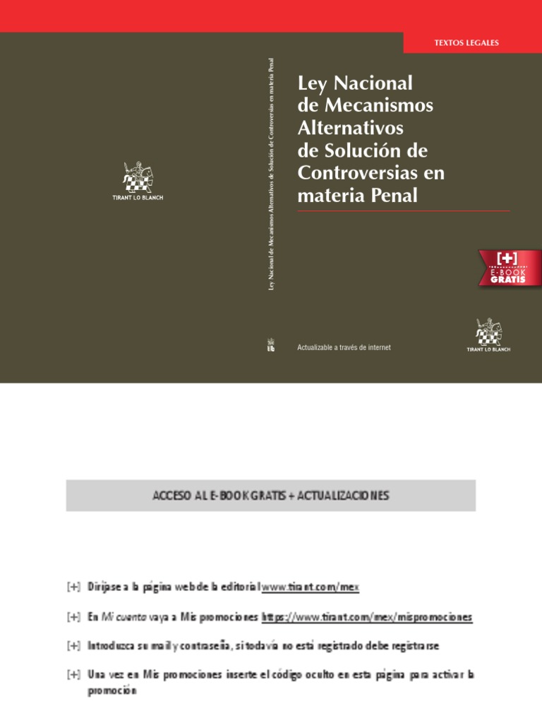 Ley Nacional De Mecanismos Alternativos De Solución De Controversias En