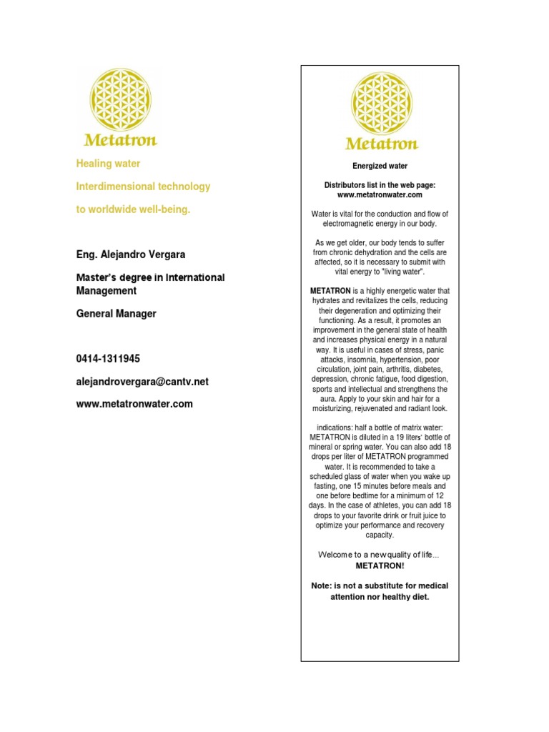 Healing Water Metatron | PDF | Determinants Of Health | Water