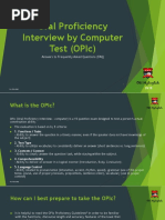 Opic Questions | PDF | Test (Assessment)