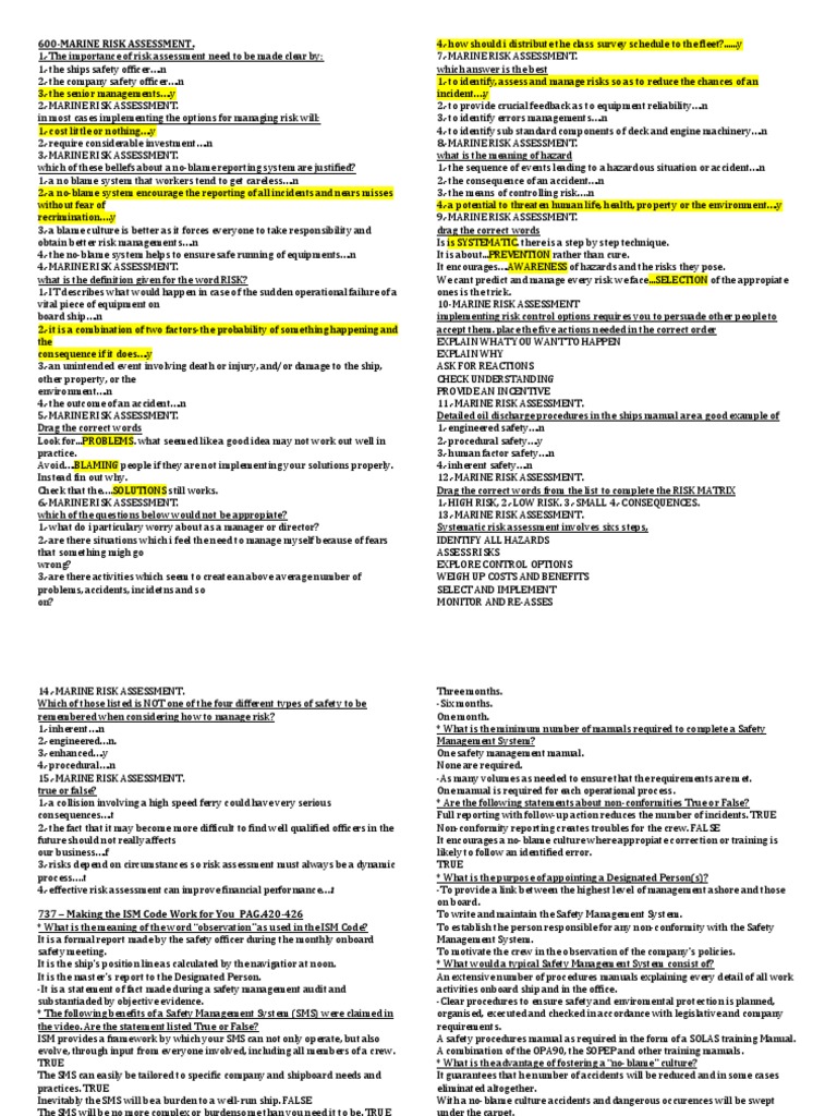600 Marine Risk Asesment | PDF | Risk Assessment | Risk