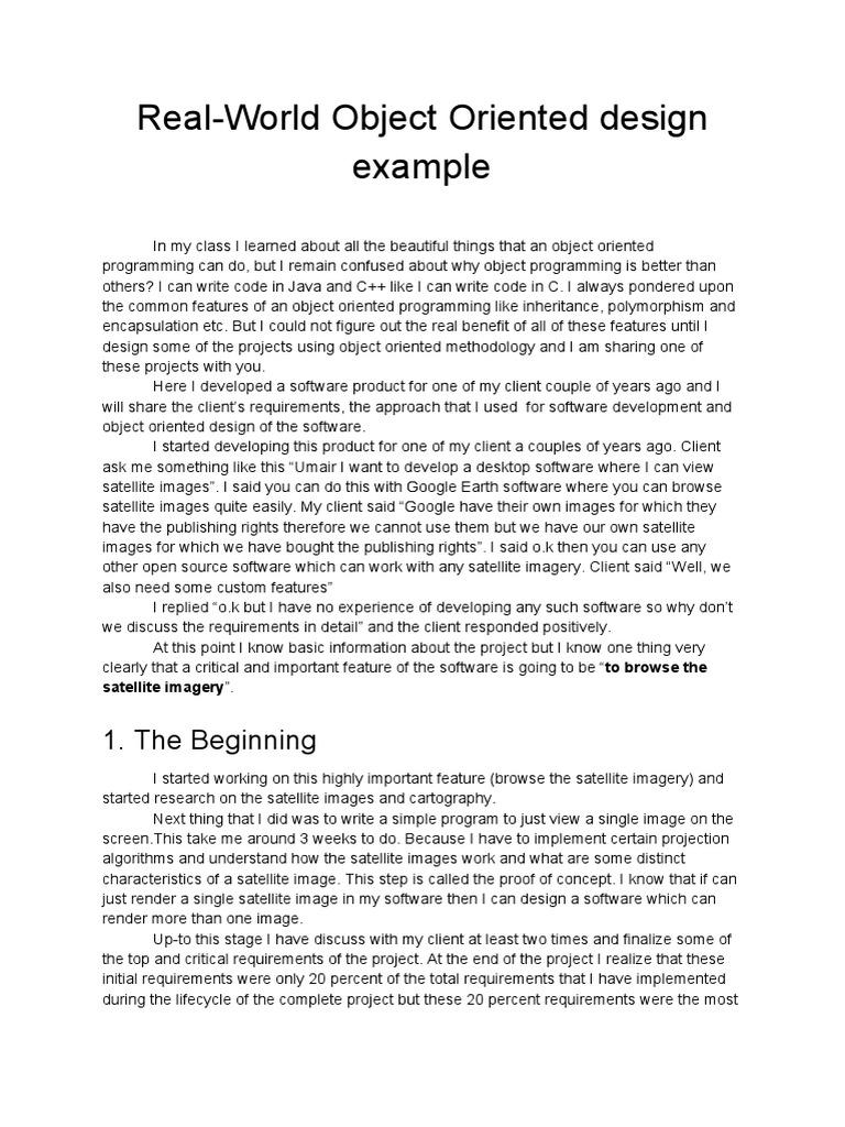 Real World Object Oriented Design Report | PDF | Software Development ...