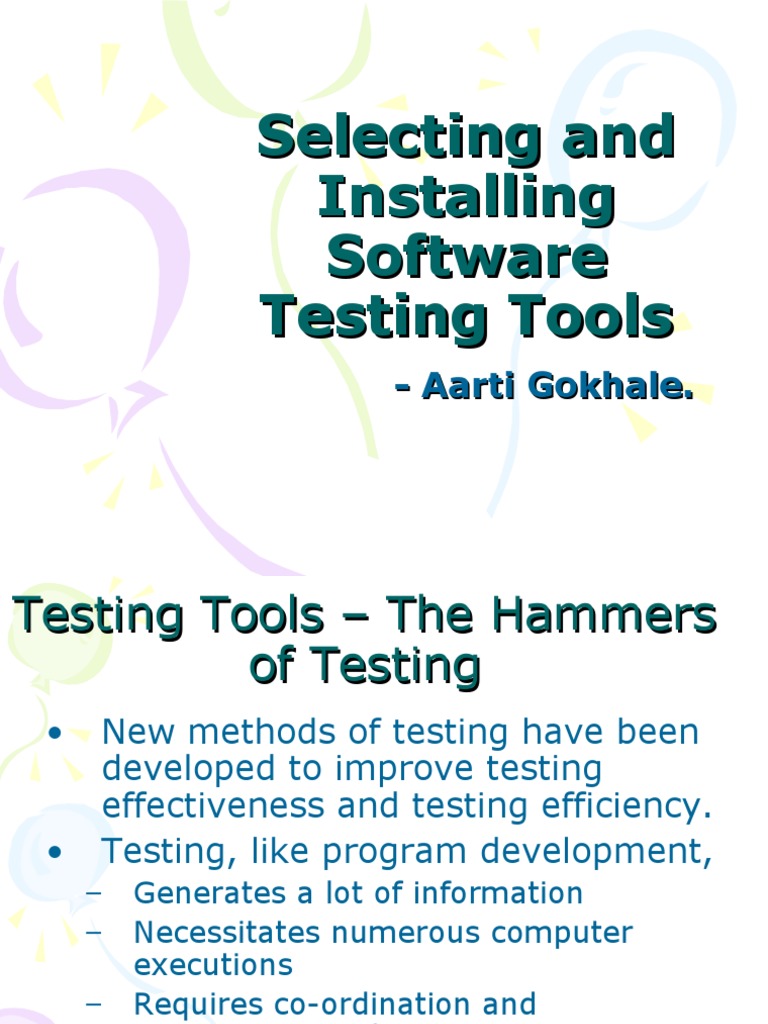 Chap 5 Selecting and Installing Software Testing Tools | PDF | Software ...