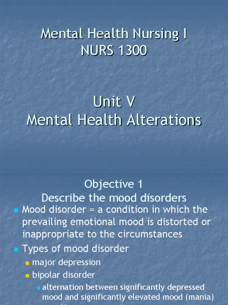 Mood Disorders and Nursing Interventions | PDF | Personality Disorder ...