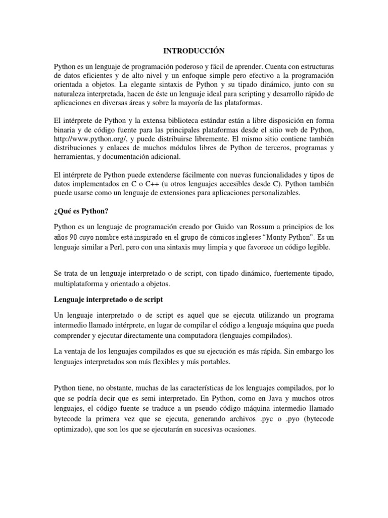 Python Informe | PDF | Objeto (informática) | Python (lenguaje de programación)