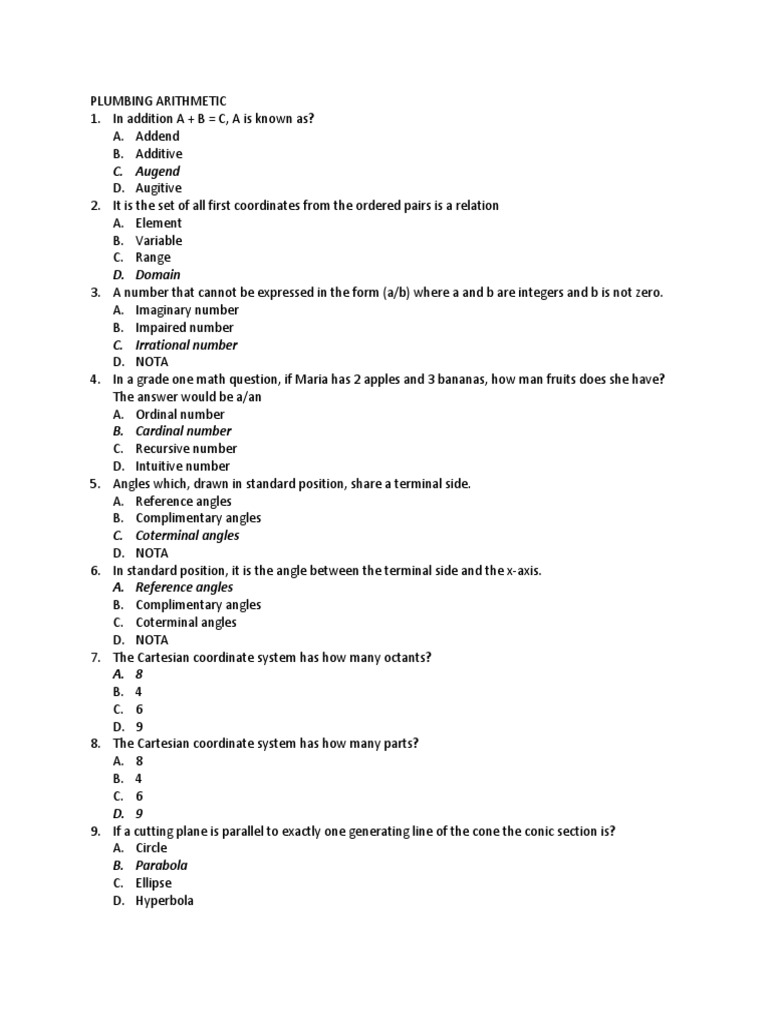 Plumbing Arithmetic: Math Concepts Explained | PDF | Teaching Methods ...