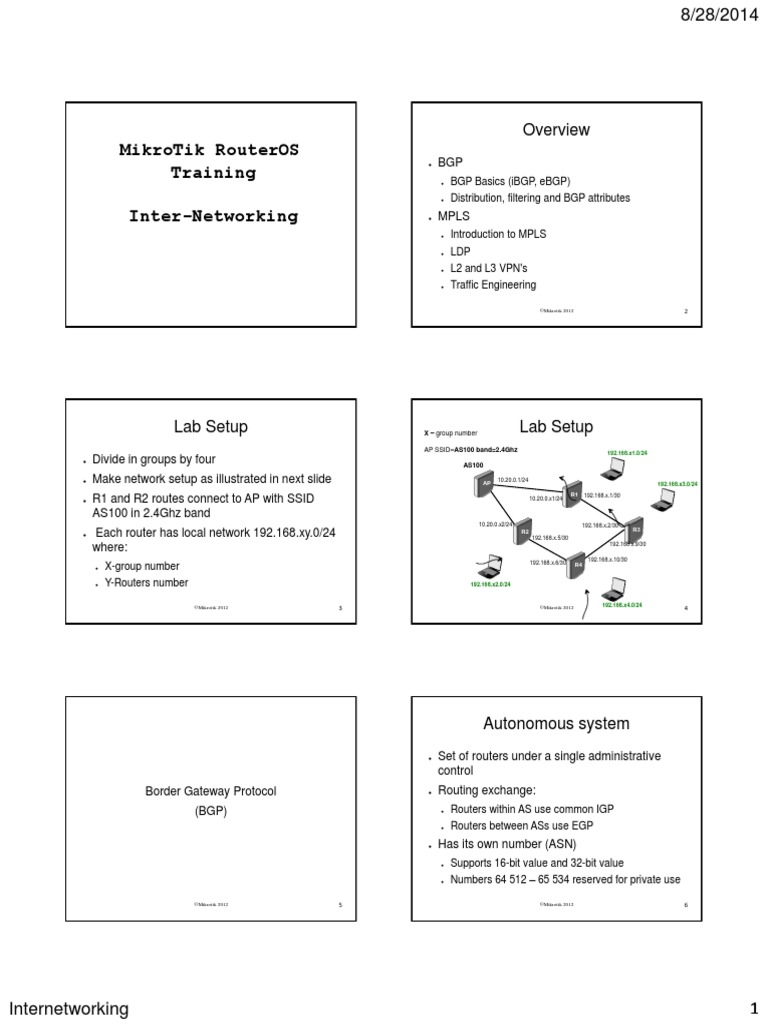 Mikrotik Routeros Training Inter-Networking | PDF | Routing | Router (Computing)