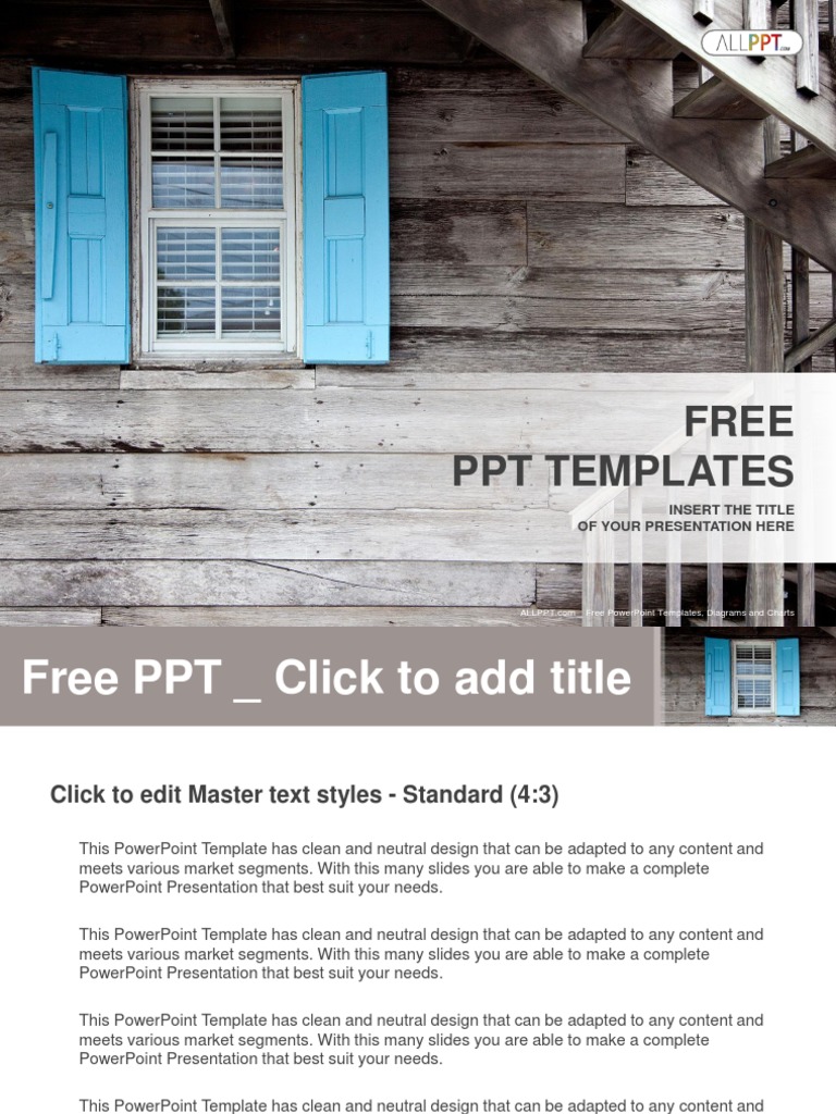 Wooden Window Shutters PowerPoint Templates Standard | PDF