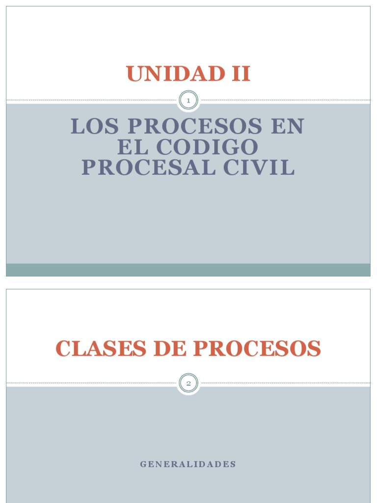 Los Procesos en Código Procesal Civil | PDF | Ley procesal | Gobierno
