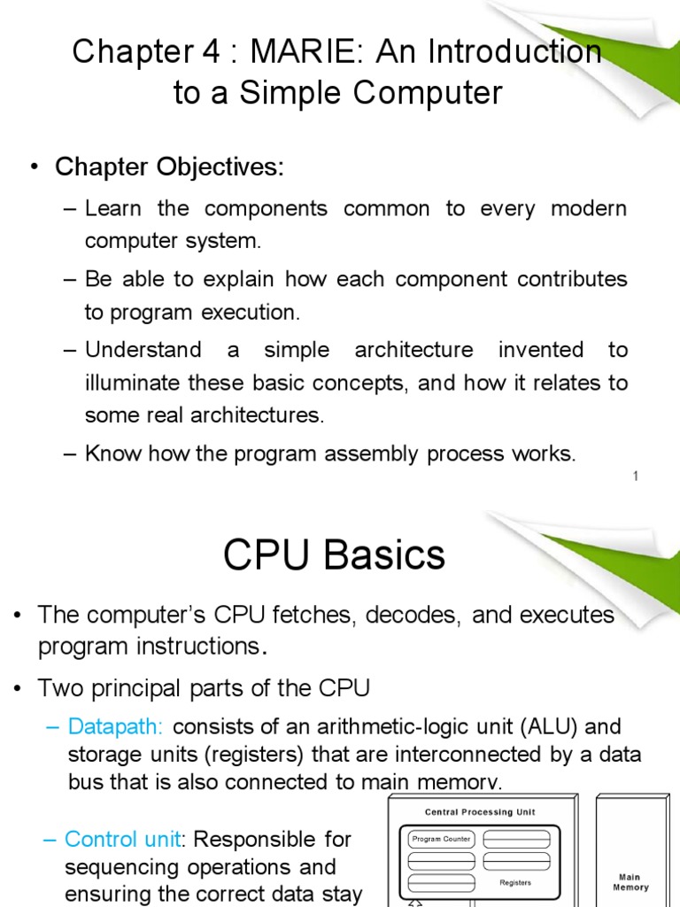 Chapter 4 - MARIE PDF | PDF | Assembly Language | Computer Program